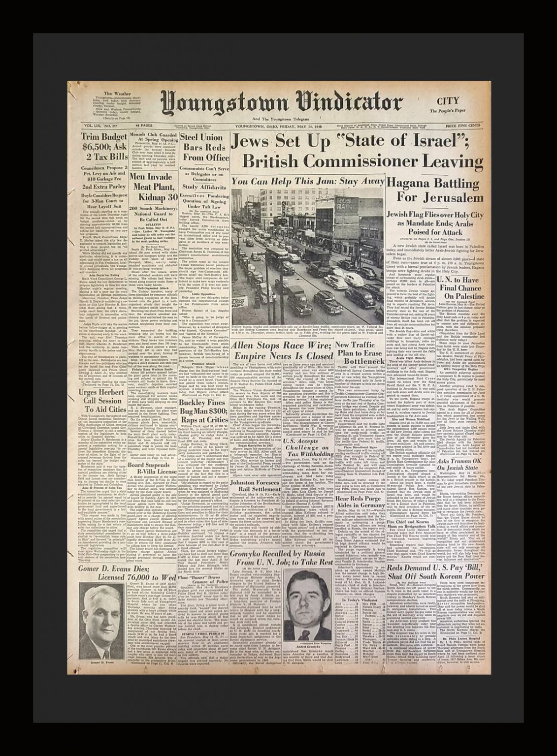 Israel's Declaration of Independence Rare Newspapers - VINTAGE ISRAELI ...