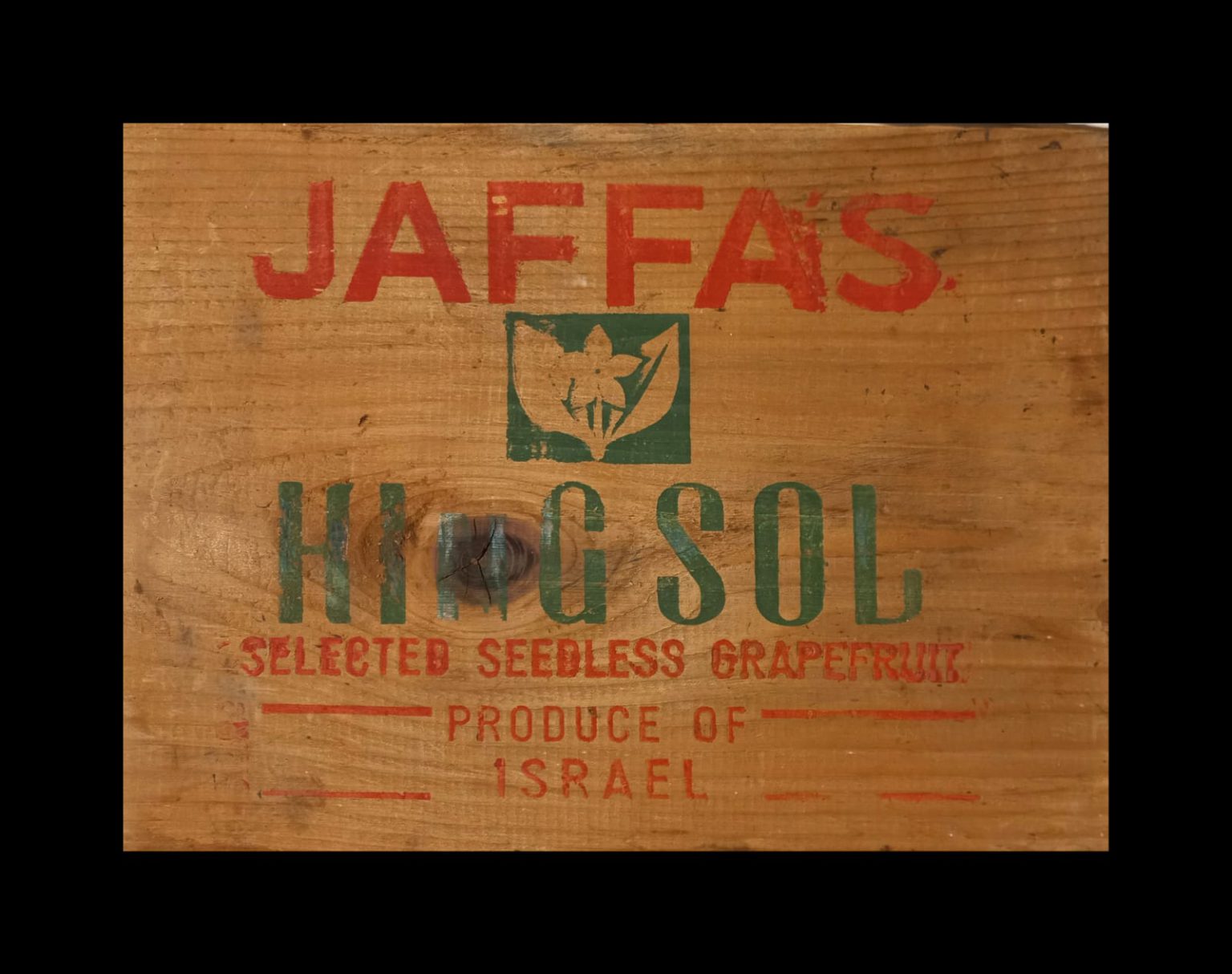 "JAFFA'S Rare Vintage Israeli Wood Sign of "Selected Seedless ...